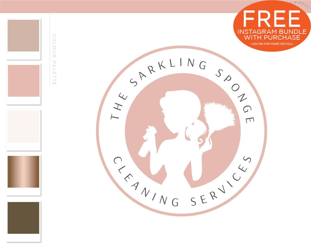 Maid Cleaning Logo Premade Housekeeper Logo Cleaning Service - Etsy