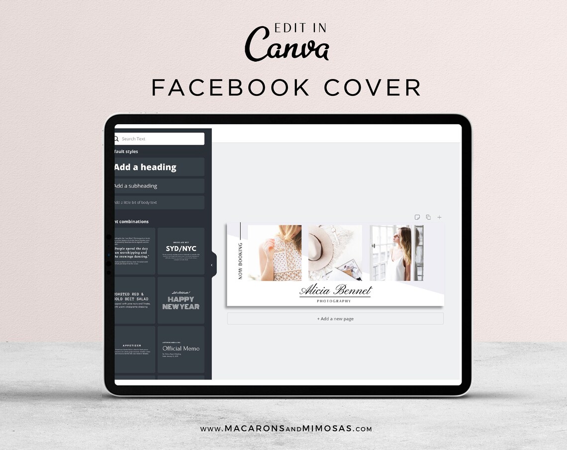 Canva Facebook Template Photography Facebook Timeline Cover - Etsy