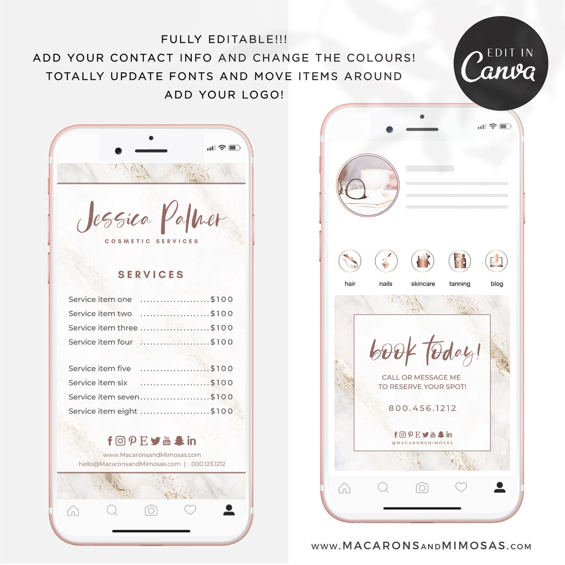 Instagram Price List Template Price List Post Templates | Etsy