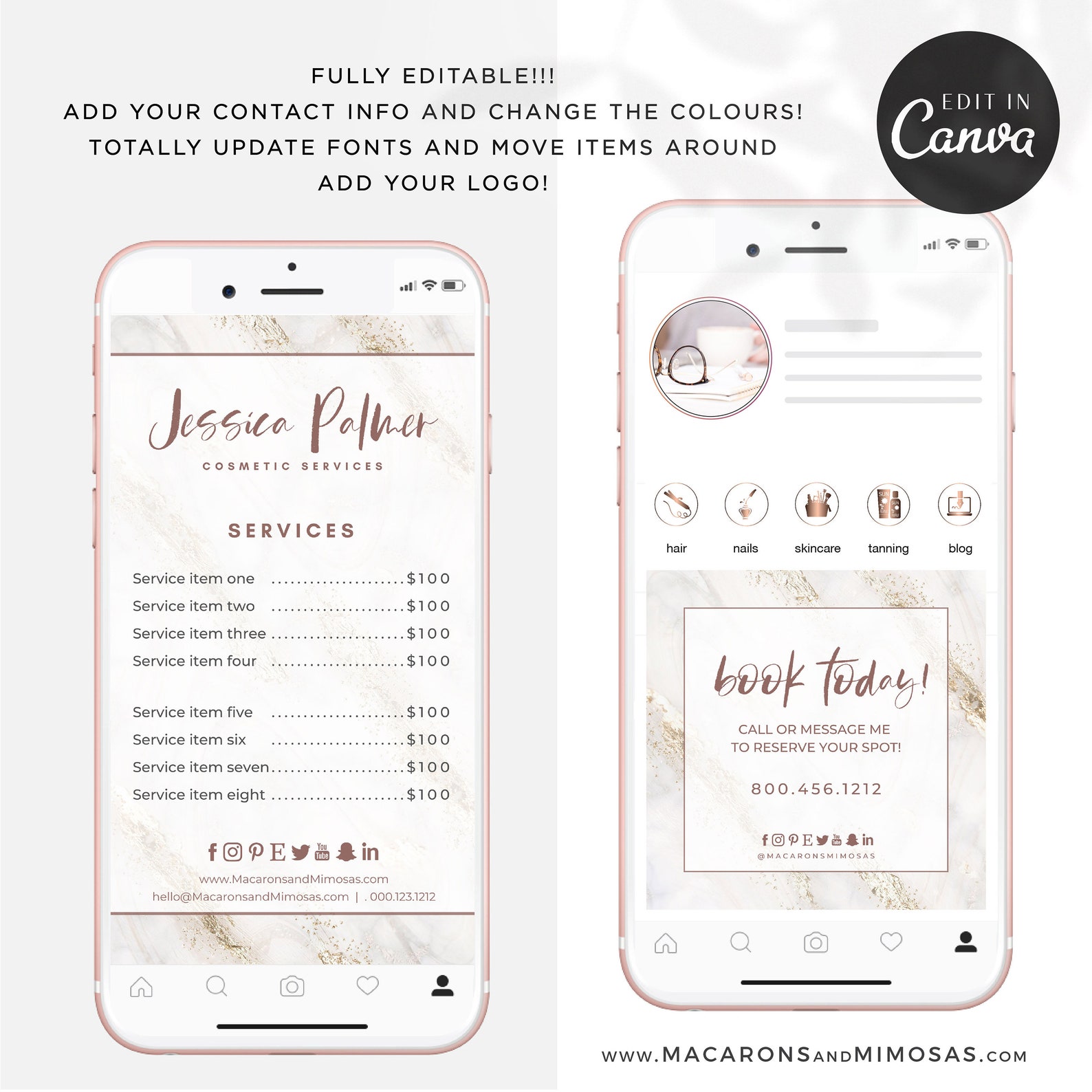 Instagram Price List Template Price List Post Templates | Etsy