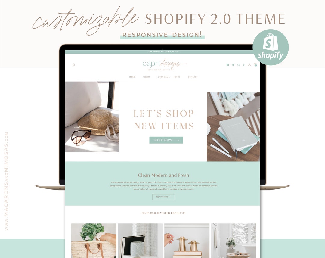 Shopify Theme Template Minimal Shopify Website Shopify Store - Etsy