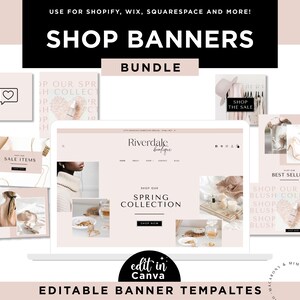Shopify Store Banner Edit in Canva, Website Banner Templates Bundle ...