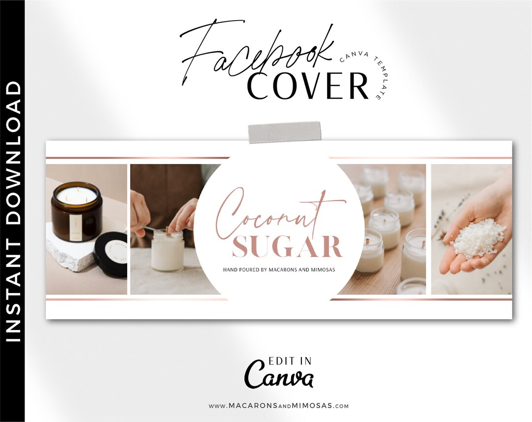 Candle Facebook Cover Canva, Rose Gold Facebook Banner Template, Photo ...