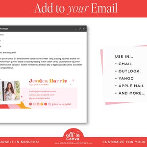 Email Signature Template Logo, Editable Canva Retro Signature Design ...