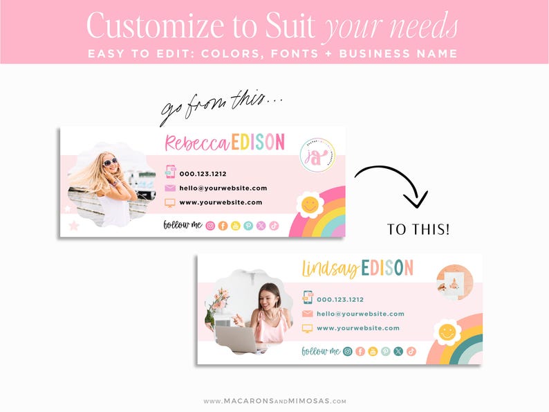Email Signature Banner Template Clickable for Small Business ...