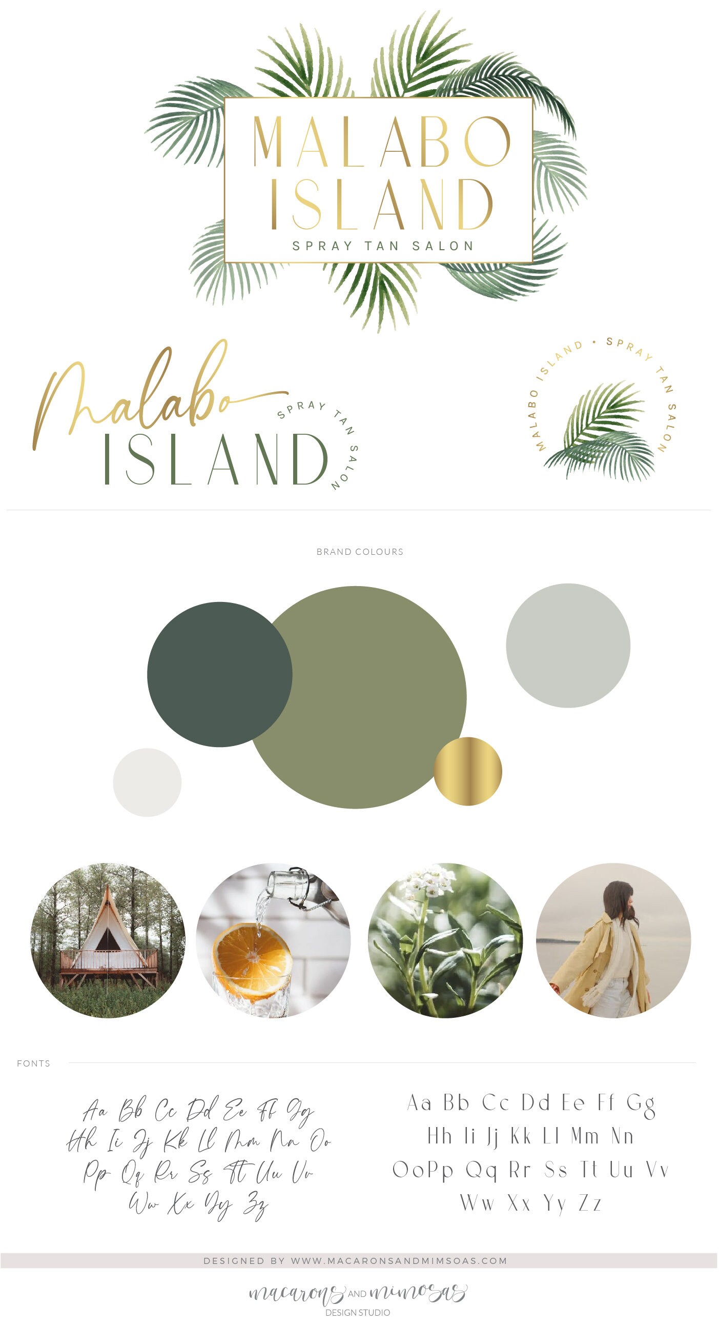 Tropical Logo Design Business Logo Package Gold Palm Logo | Etsy