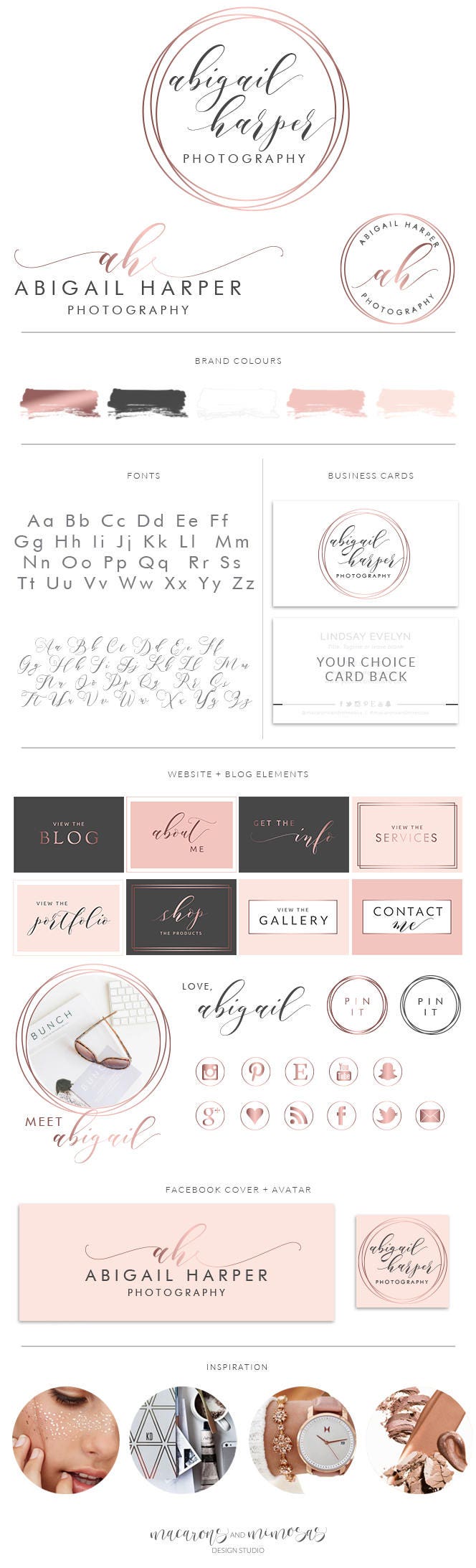 Photography Logo Kit Photographer Branding Package Blog Logo - Etsy