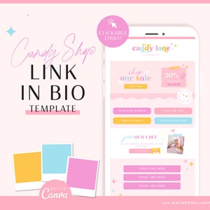 Link in Bio Website Template, Instagram Landing Page Cava, Pink Retro ...