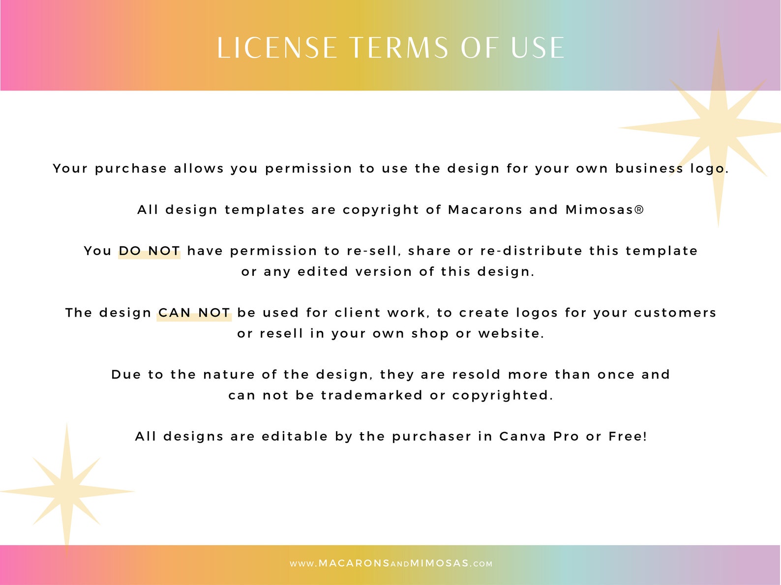 Rainbow Logo Template, Editable Canva Logo Design With Stars, Small ...