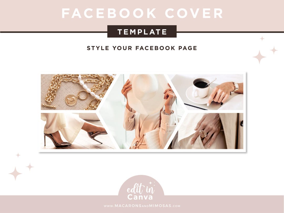 Girly Facebook Cover Design Template Editable in Canva, Pretty Photo ...