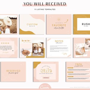 Boho Etsy Banner Kit, Brand Your Etsy Shop Business With Retro Logos ...