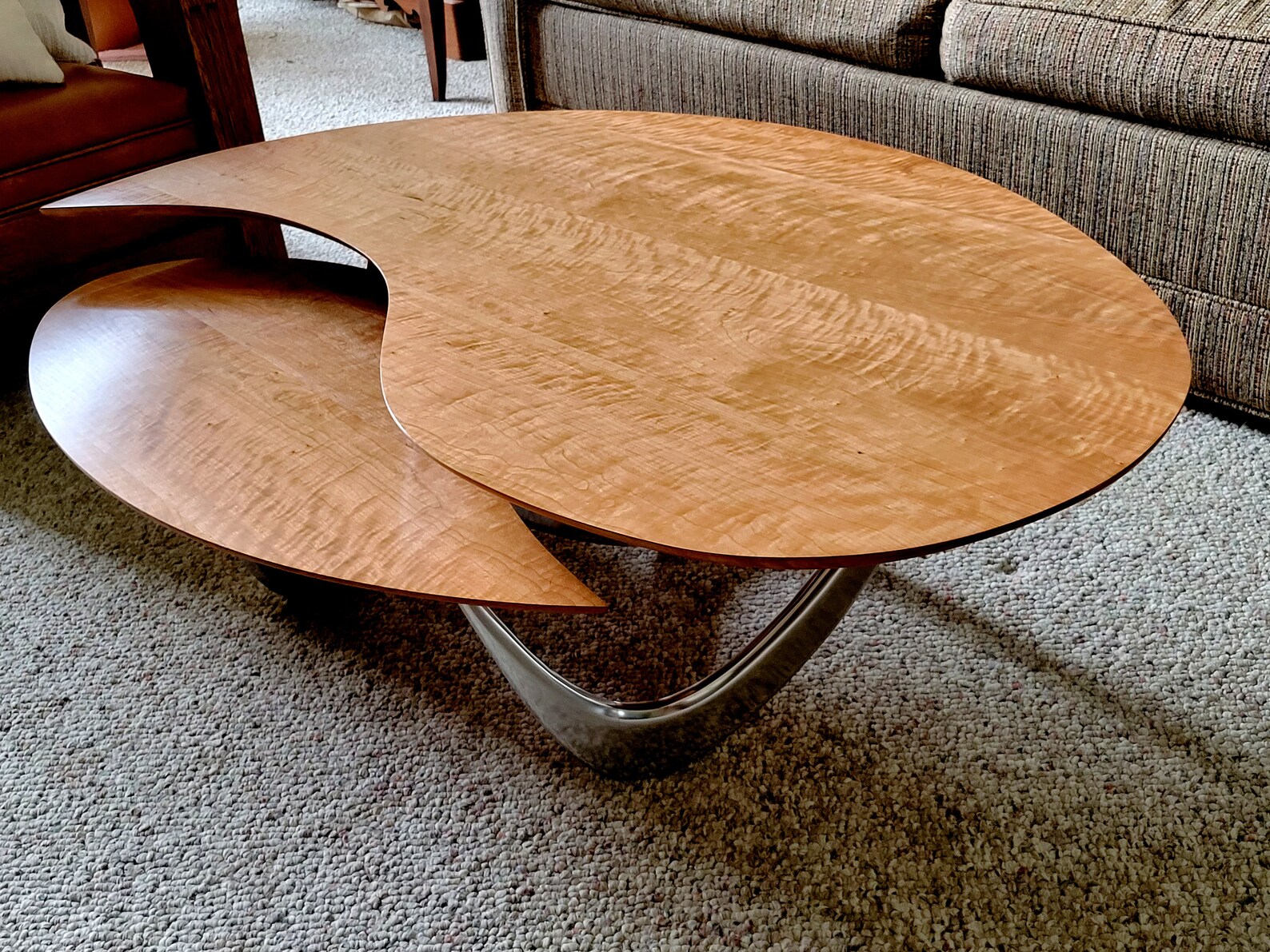 Modern Coffee Table//model YY Coffee Table//two Levels//three Legs//a ...