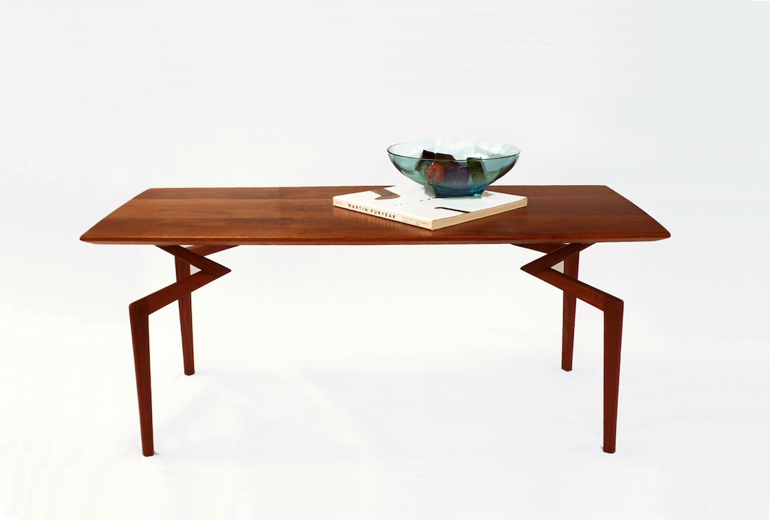 Walnut Coffee Table, Modern Spider Leg Design Influenced by Mid-century ...