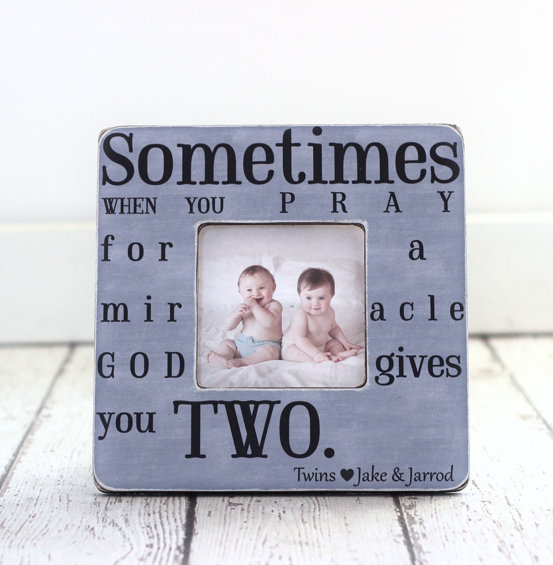TWINS Gift Personalized Picture Frame Quote Frame Baby Shower Gift for ...