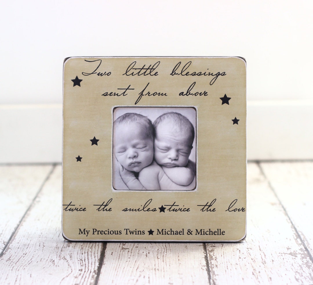 GIFT for TWINS Mom of Twins Personalized Picture Frame Quote Frame Gift ...
