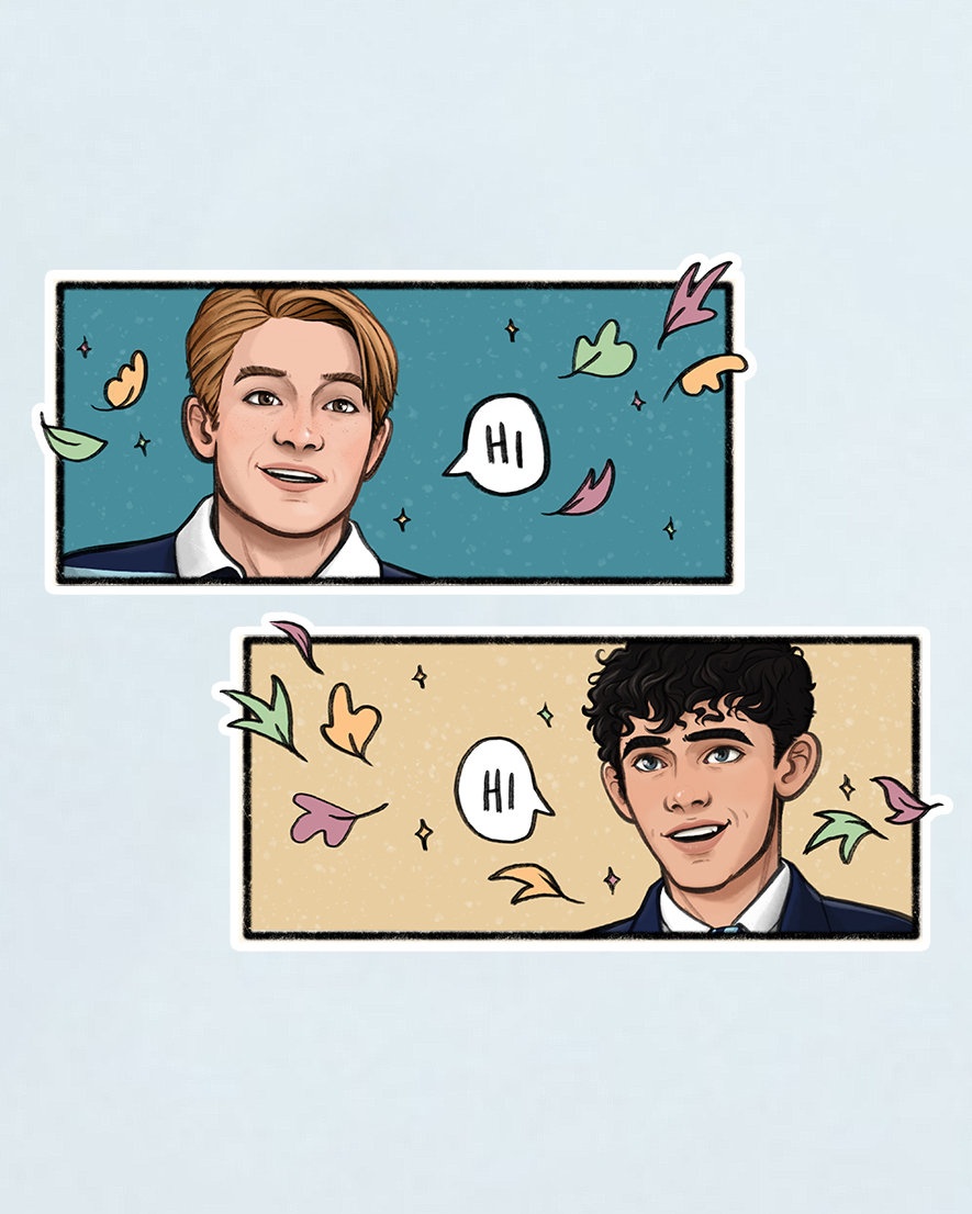 Heartstopper Stickers: Nick and Charlie, Comic Art, Leaves - Etsy