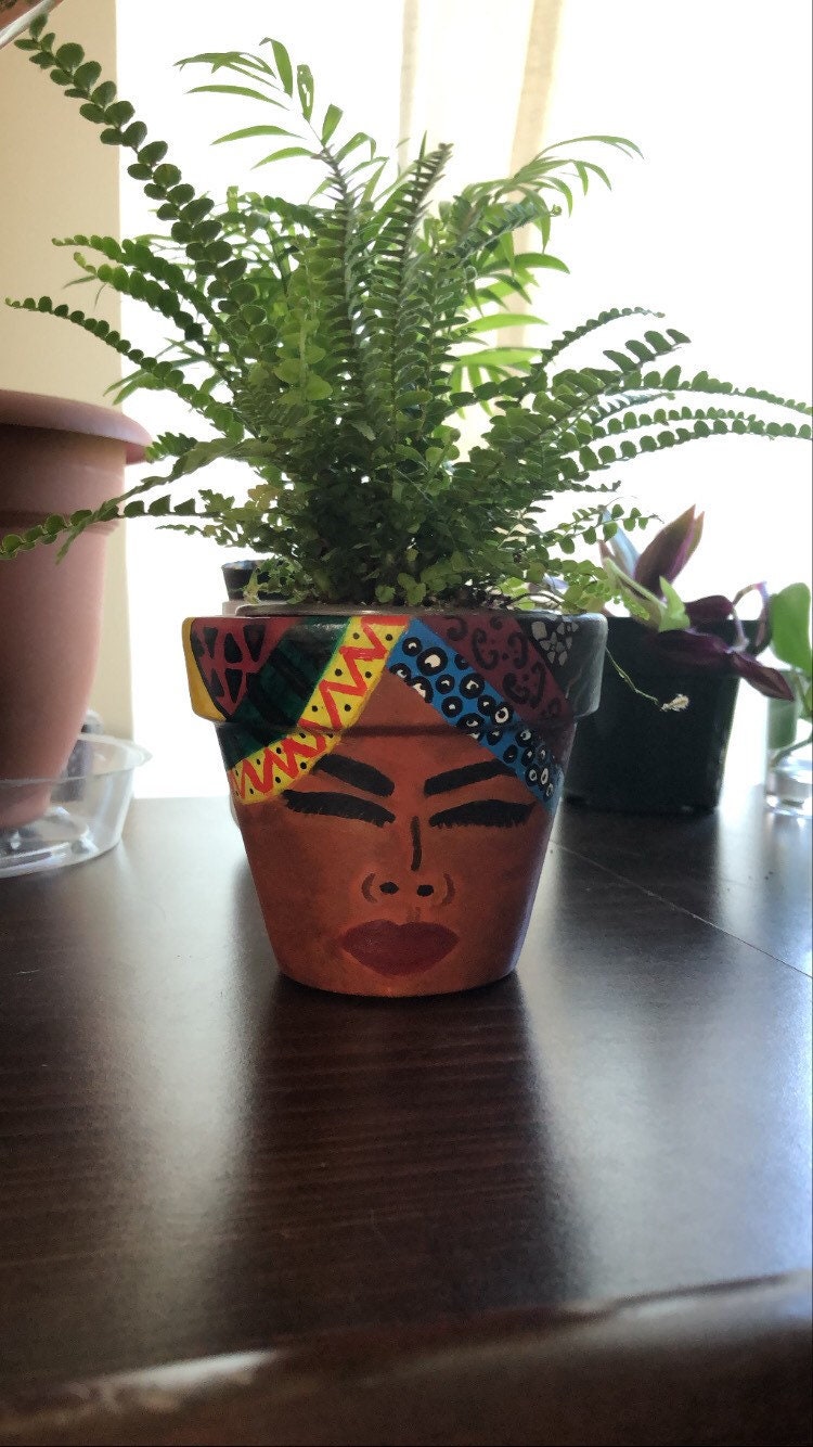 African Woman Plant Pot | Etsy