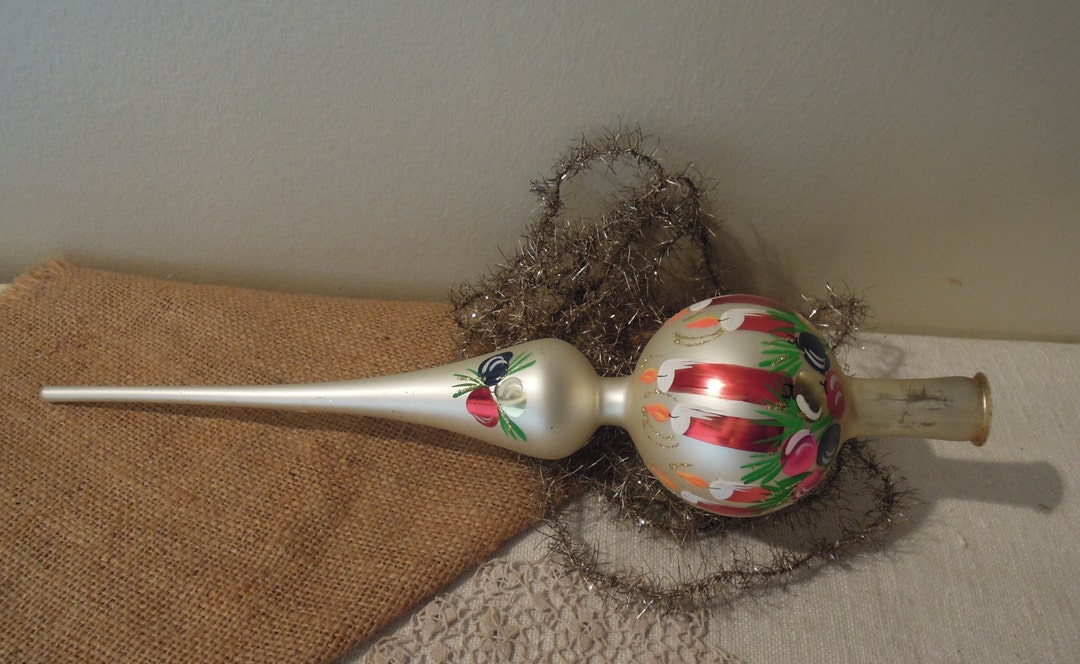 Antique Tree Topper / Vintage White Tree Topper / Mercury Glass Tree ...