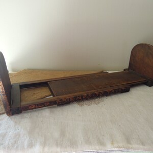 Antique Wood Folding Bookends / Vintage Carved Wood Book Rack / Sliding ...