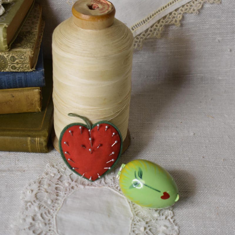 Vintage Pin Cushion Heart - Etsy