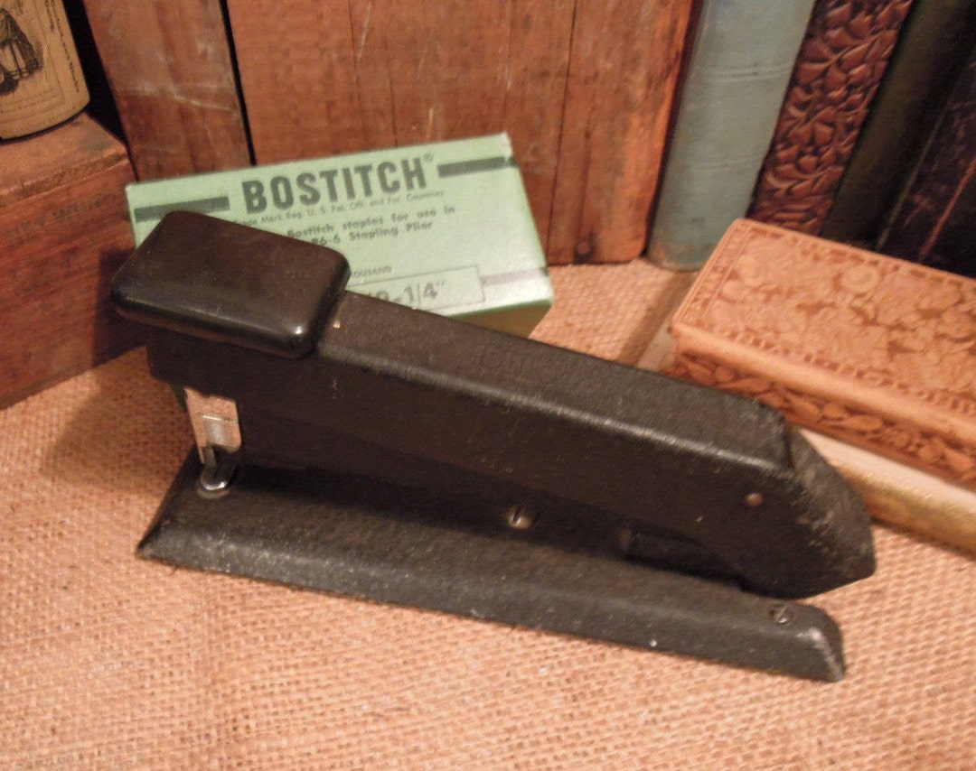 Vintage Bostitch Stapler and Box of Staples / Vintage Office / - Etsy