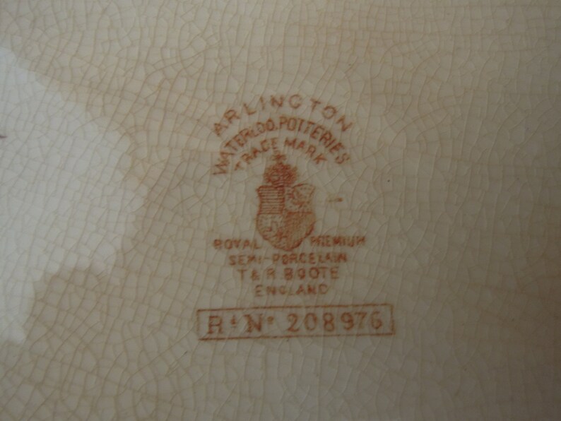 Vintage T & R Boote Platter / Arlington Waterloo Potteries / Brown ...