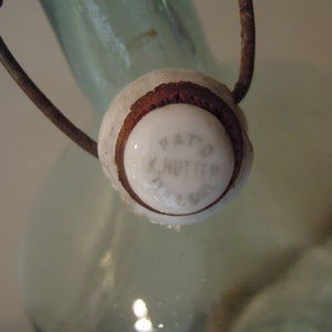 Antique Karl Hutter Glass Bottle / Antique Water Bottle Blue Glass With ...