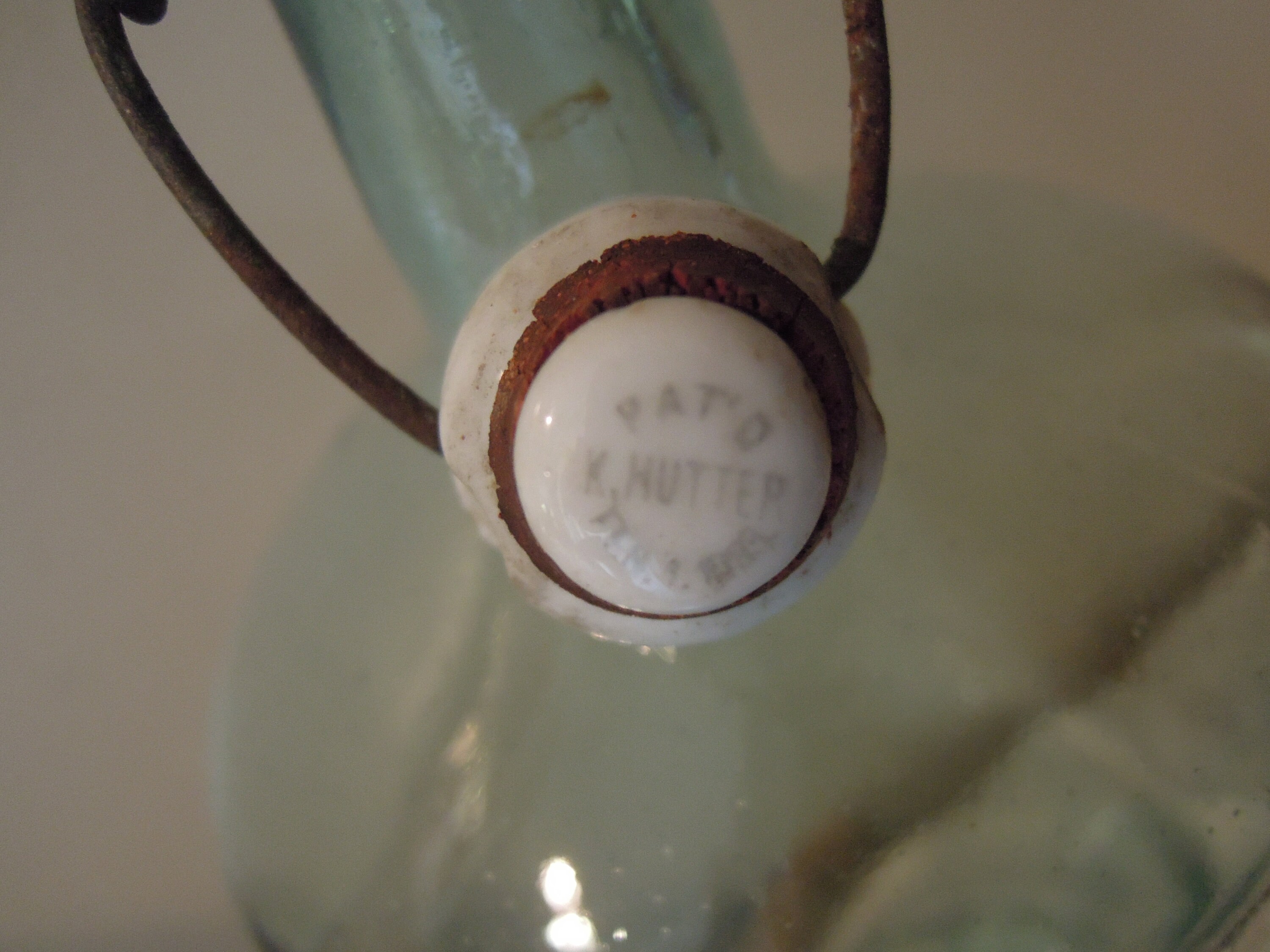 Antique Karl Hutter Glass Bottle / Antique Water Bottle Blue Glass With ...