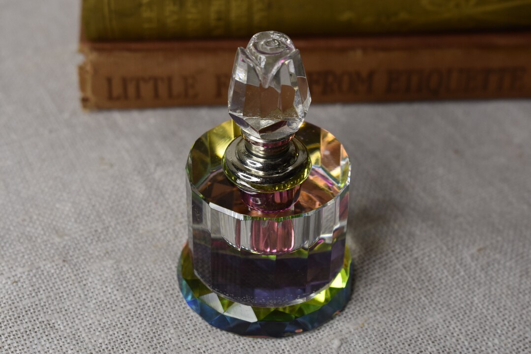 Vintage Crystal Ann Primrose Glass Perfume Bottle / Vintage Miniature ...