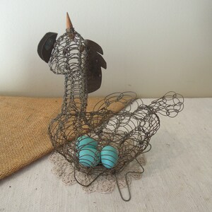 Vintage Chicken Wire Egg Basket / Wire Gathering Basket / Chicken Wire ...