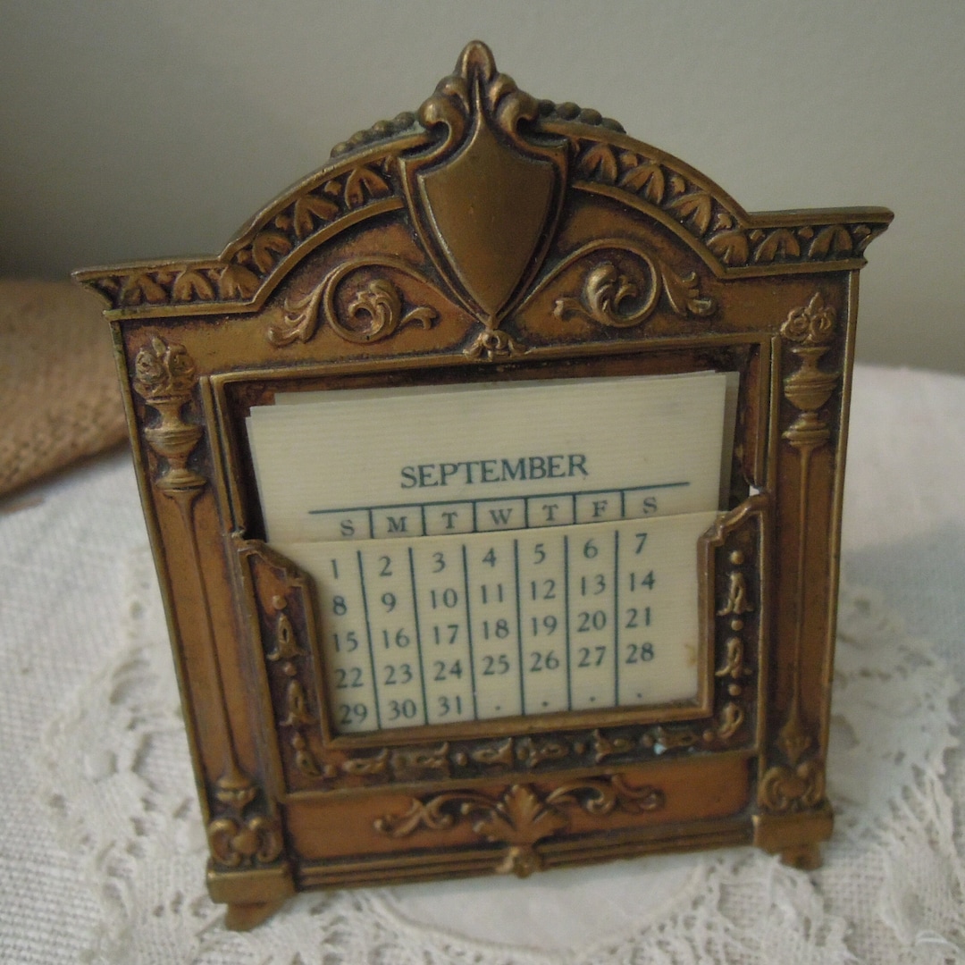 Vintage Brass Perpetual Calendar / Antique Jennings Brothers Calendar ...