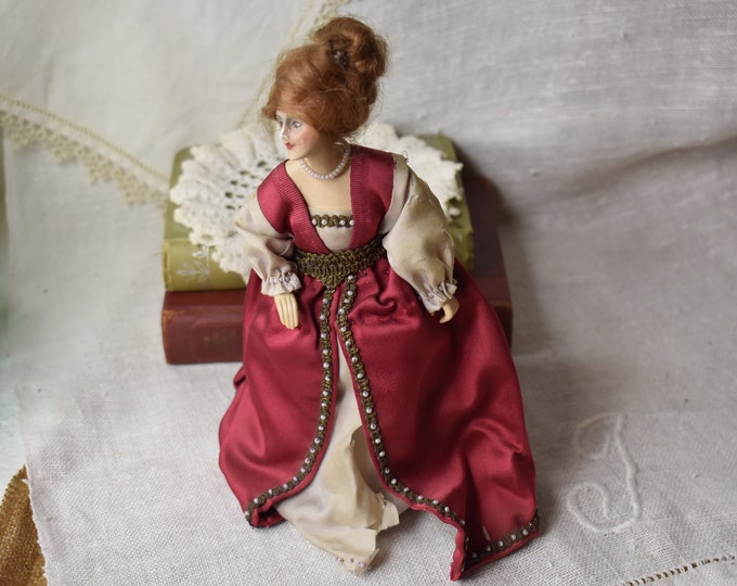 Vintage Tattered Silk Boudoir Doll Pin Cushion / Half Doll Pin Cushion ...