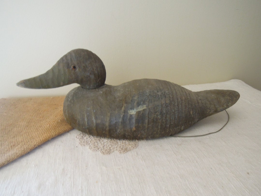 Antique Wood Duck Decoy / Hand Carved Decoy / Rustic Cabin Decor / 1930 ...