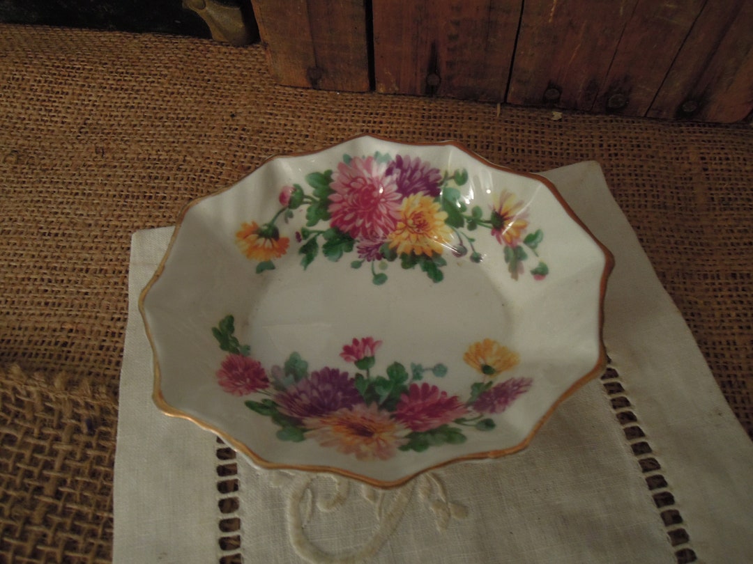 Vintage Trinket Dish / Queen Anne Dish / Autumn Glory - Etsy