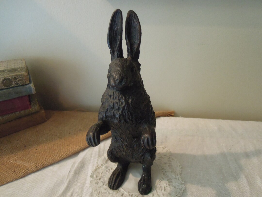 Vintage Bronze Rabbit / Antique Standing Bunny / Art Bunny / - Etsy