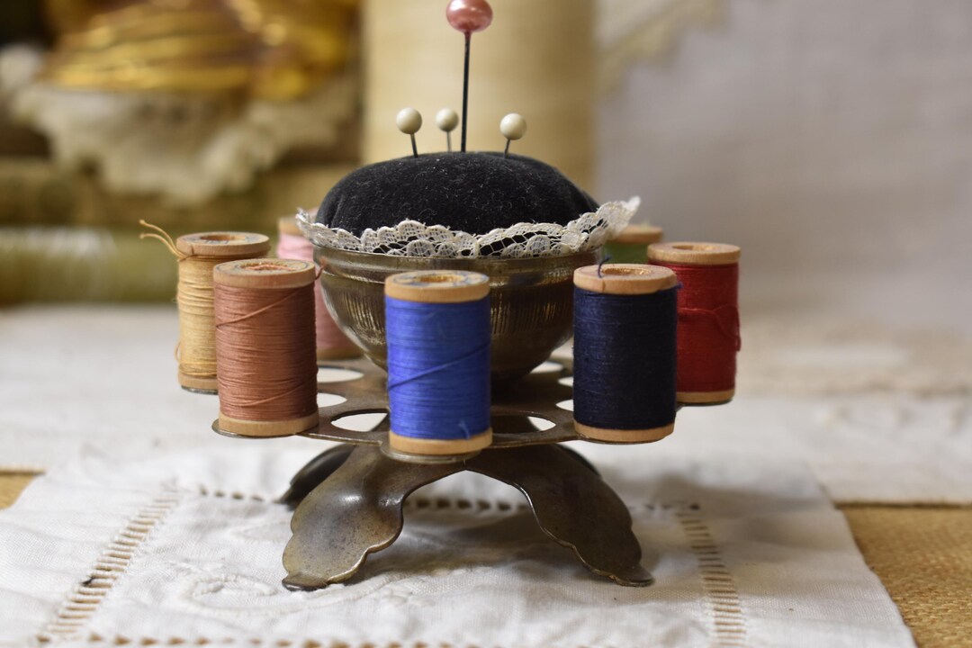 Victorian Sewing Pincushion Caddy / Antique Sewing Accessory / Vintage ...