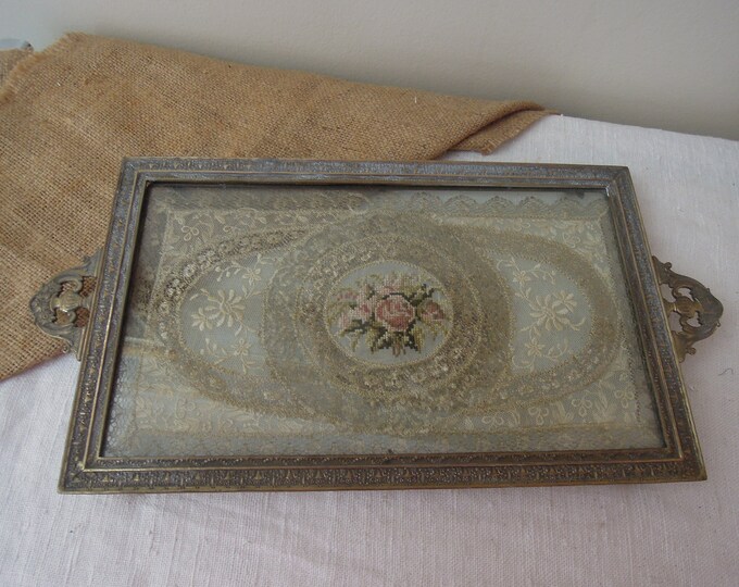 Vintage Silvercraft Victorian Vanity Tray / Antique Vanity Tray With ...