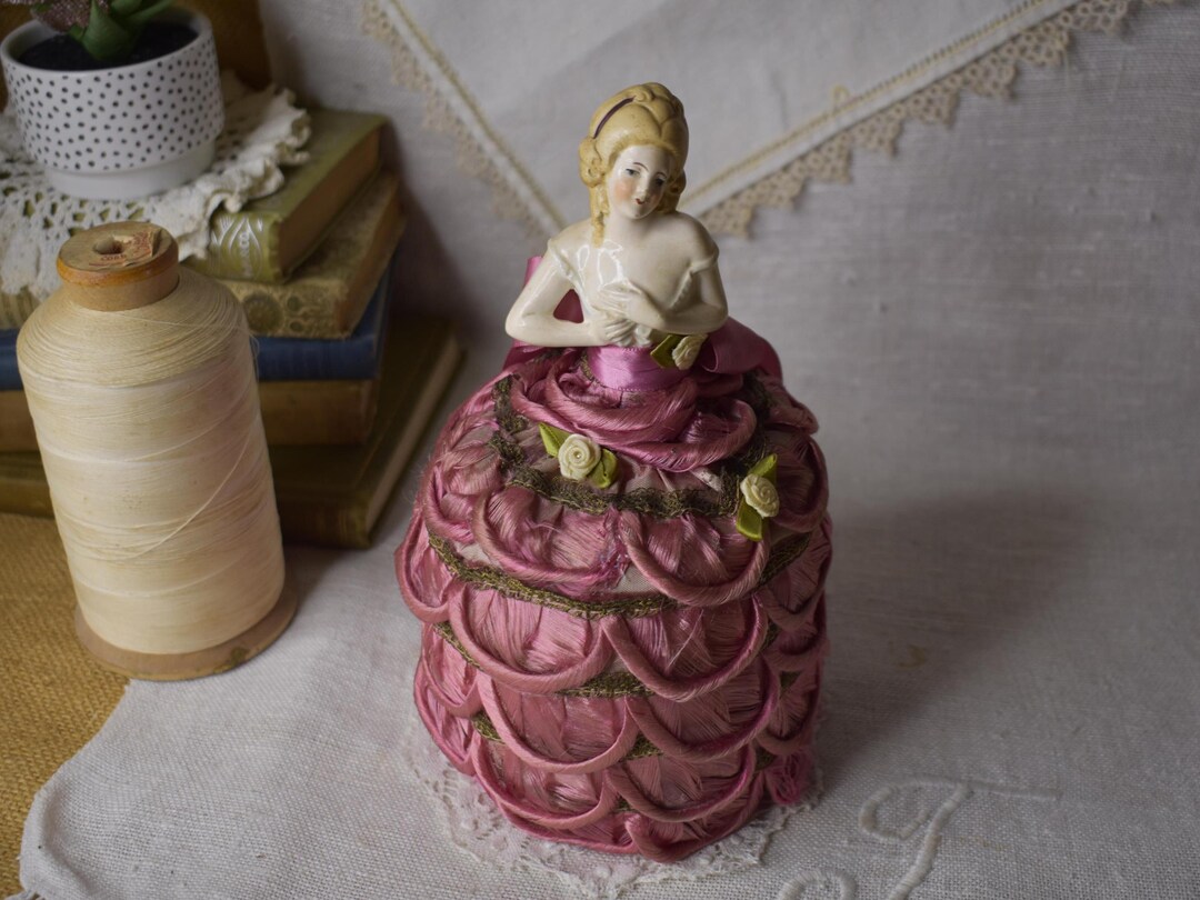 Vintage Porcelain Lady Pin Cushion / Half Doll German Bisque Pin ...