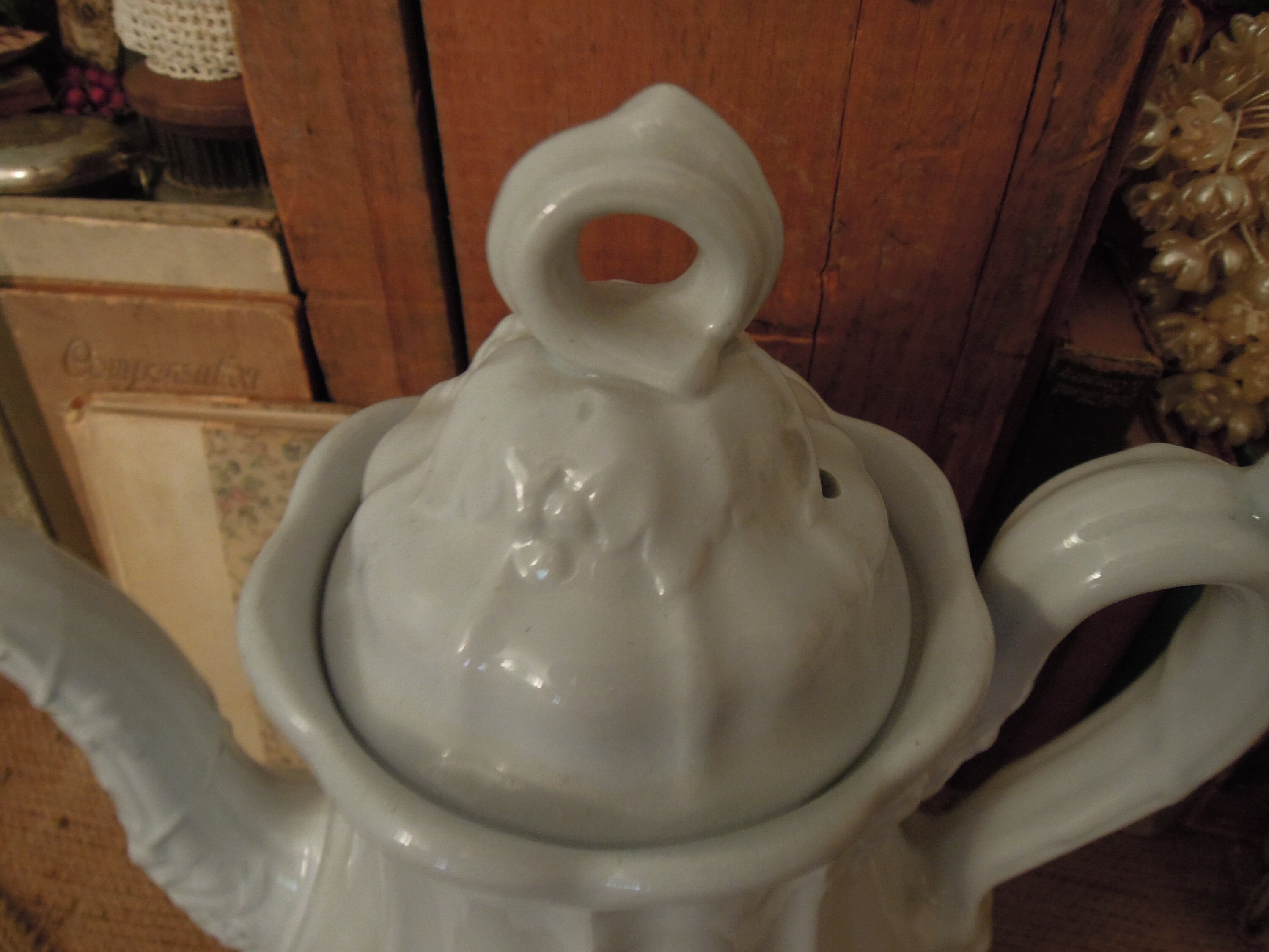 Vintage Jacob Furnival Ironstone Tea Pot / Antique English White ...