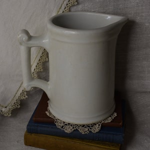 Vintage Ironstone Pitcher / White Irostone Water Pitcher / Simple ...