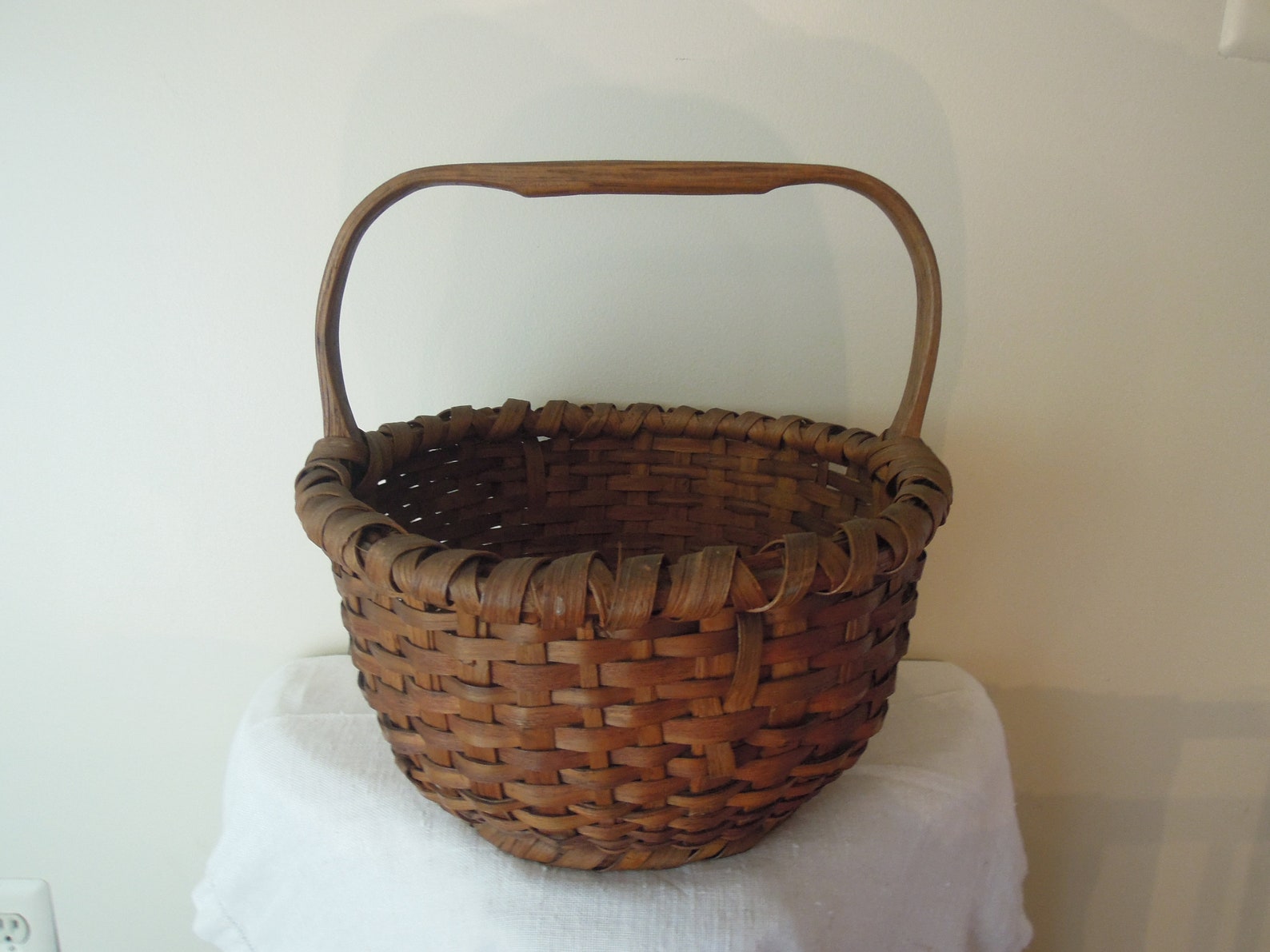 Antique Splint Basket / Vintage Handwoven Primitive Splint - Etsy