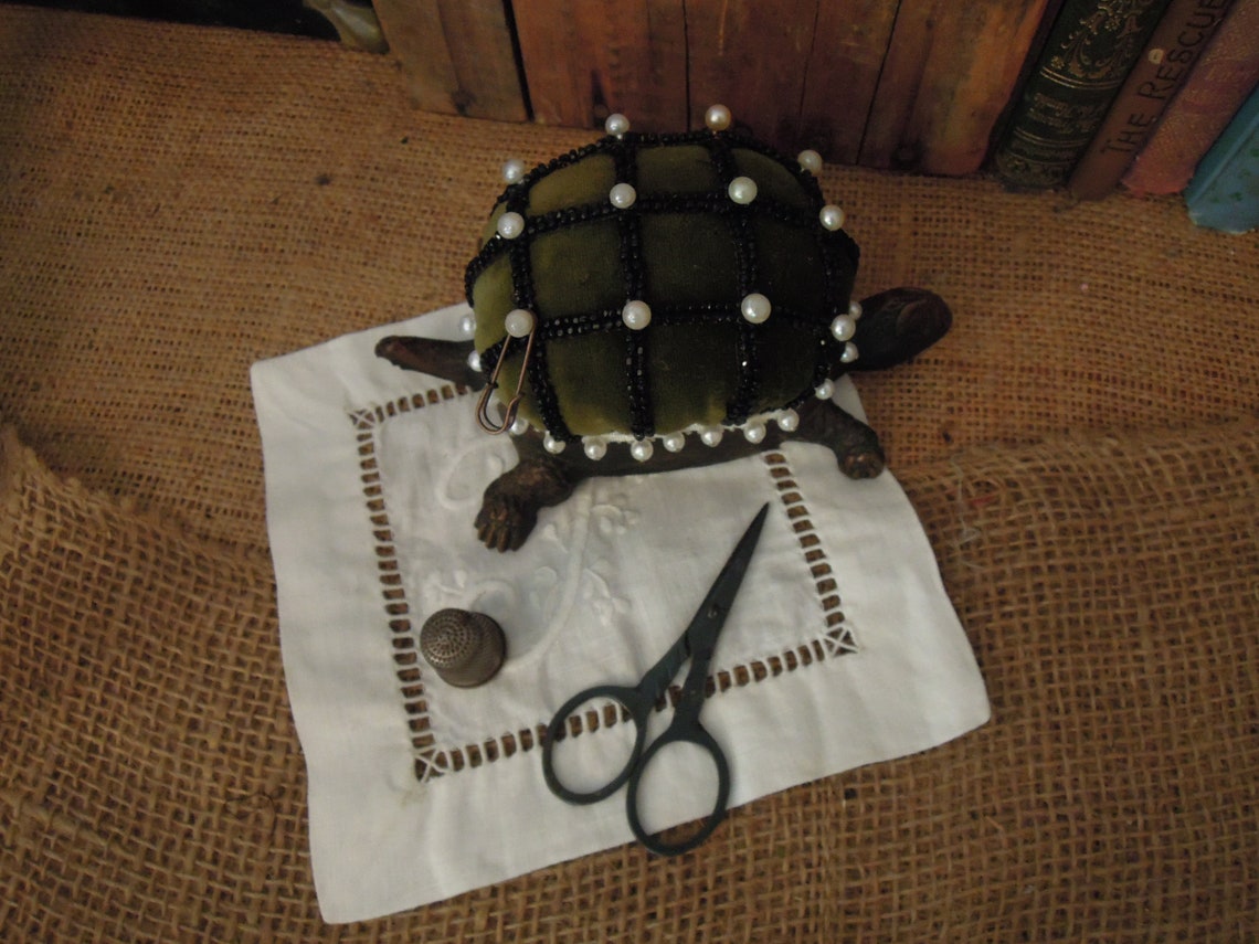 Vintage Turtle Pincushion OOAK / Cast Iron Turtle Pin Cushion - Etsy
