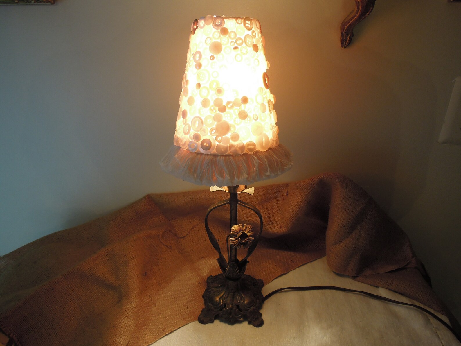 Vintage Button Embellished Lamp Shade / Handmade Lampshade / - Etsy