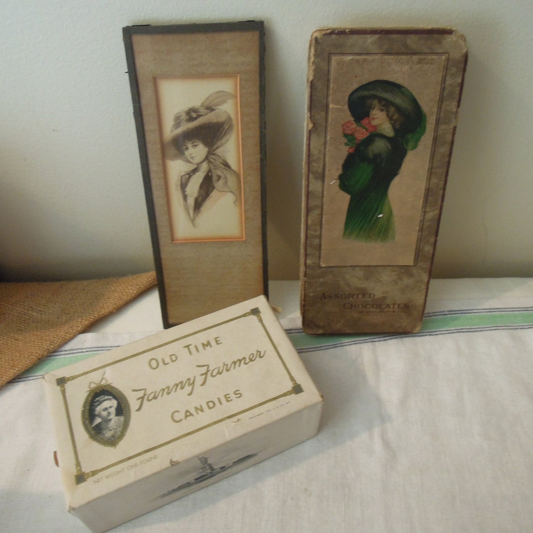 Two Vintage Candy Boxes / Antique Victorian Assorted Chocolate Box ...