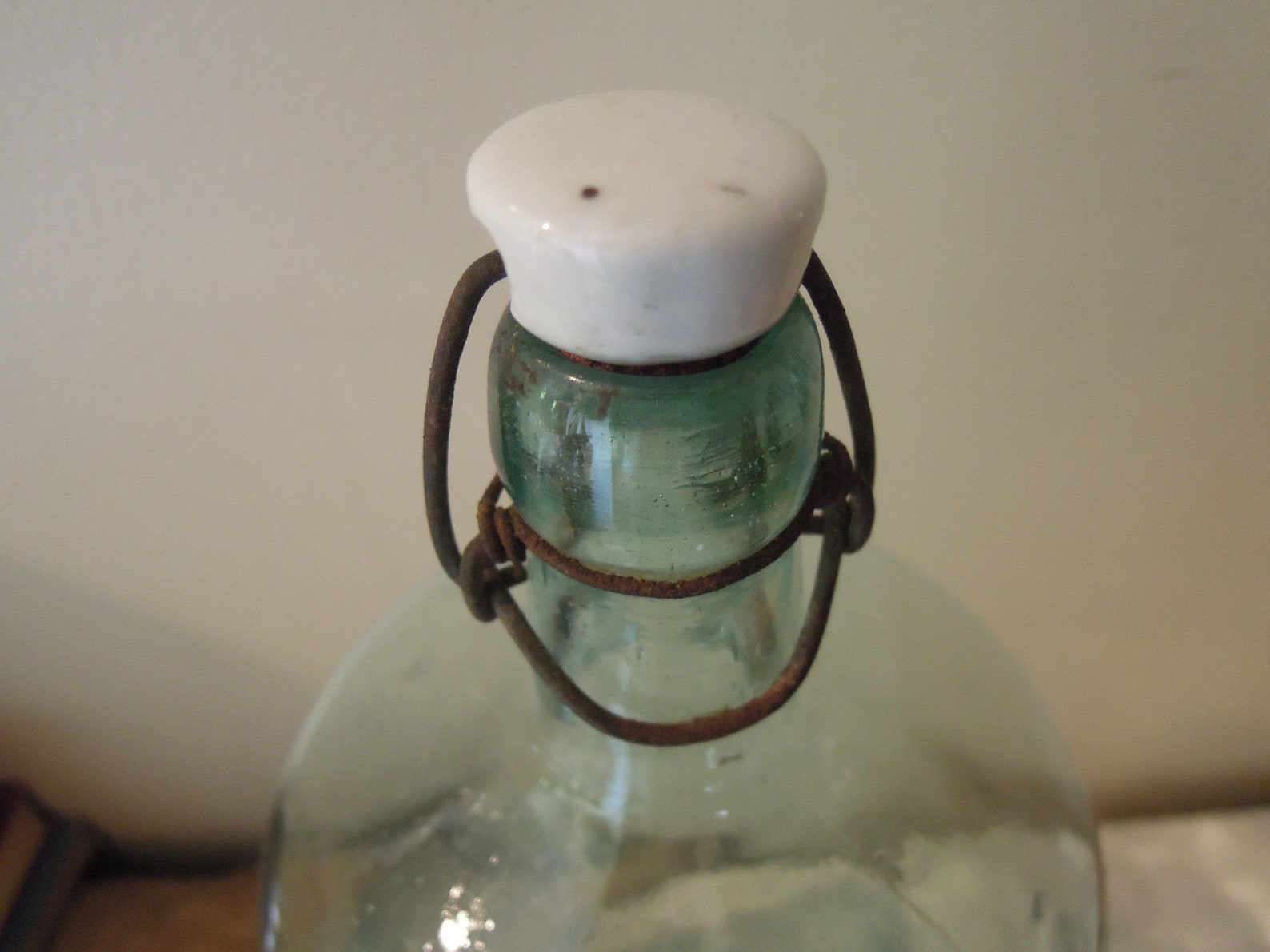 Antique Karl Hutter Glass Bottle / Antique Water Bottle Blue Glass With ...
