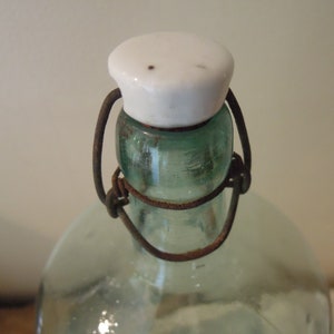 Antique Karl Hutter Glass Bottle / Antique Water Bottle Blue Glass With ...