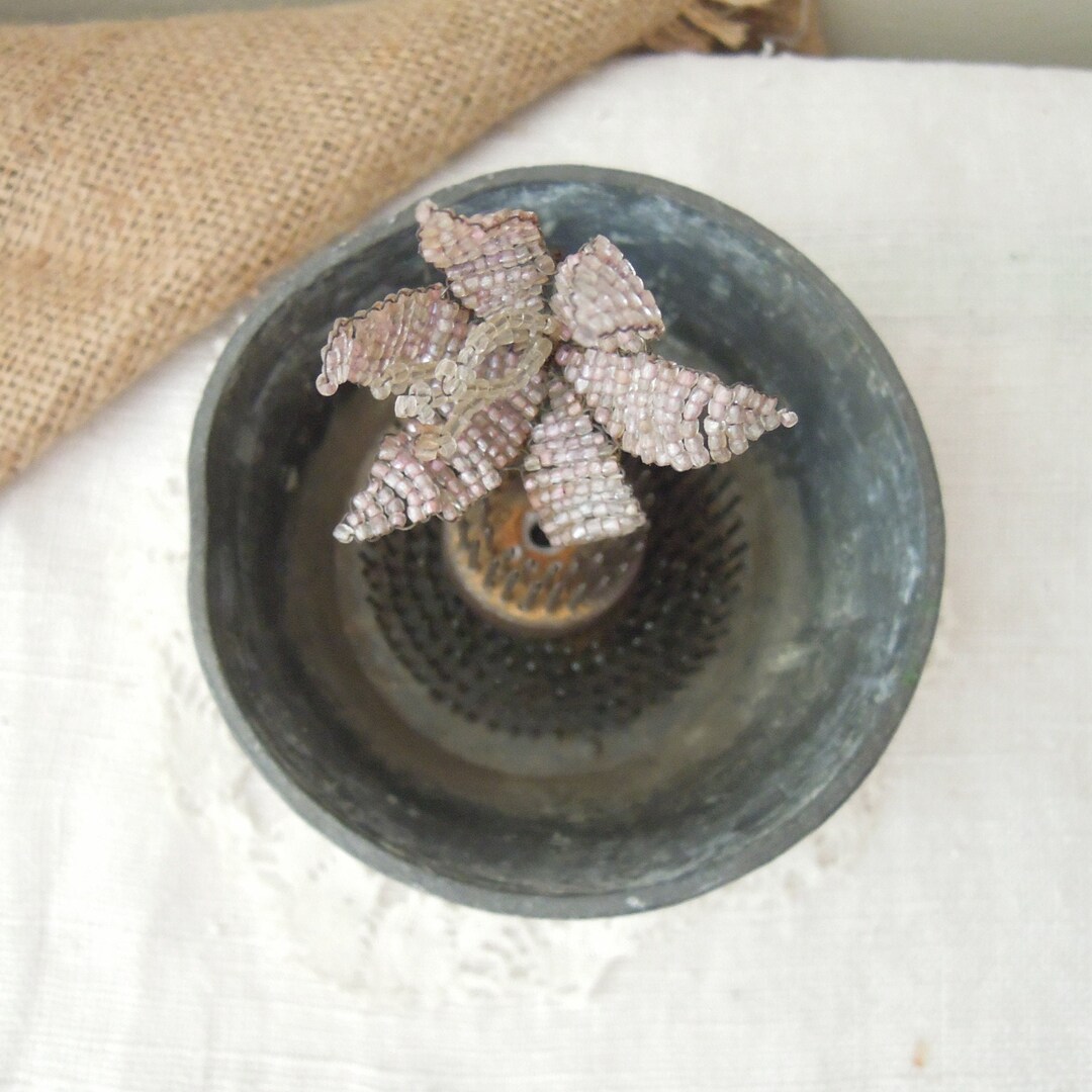 Vintage Metal Flower Frog / Heavy Flower Frog / Two Round Flower Frog ...