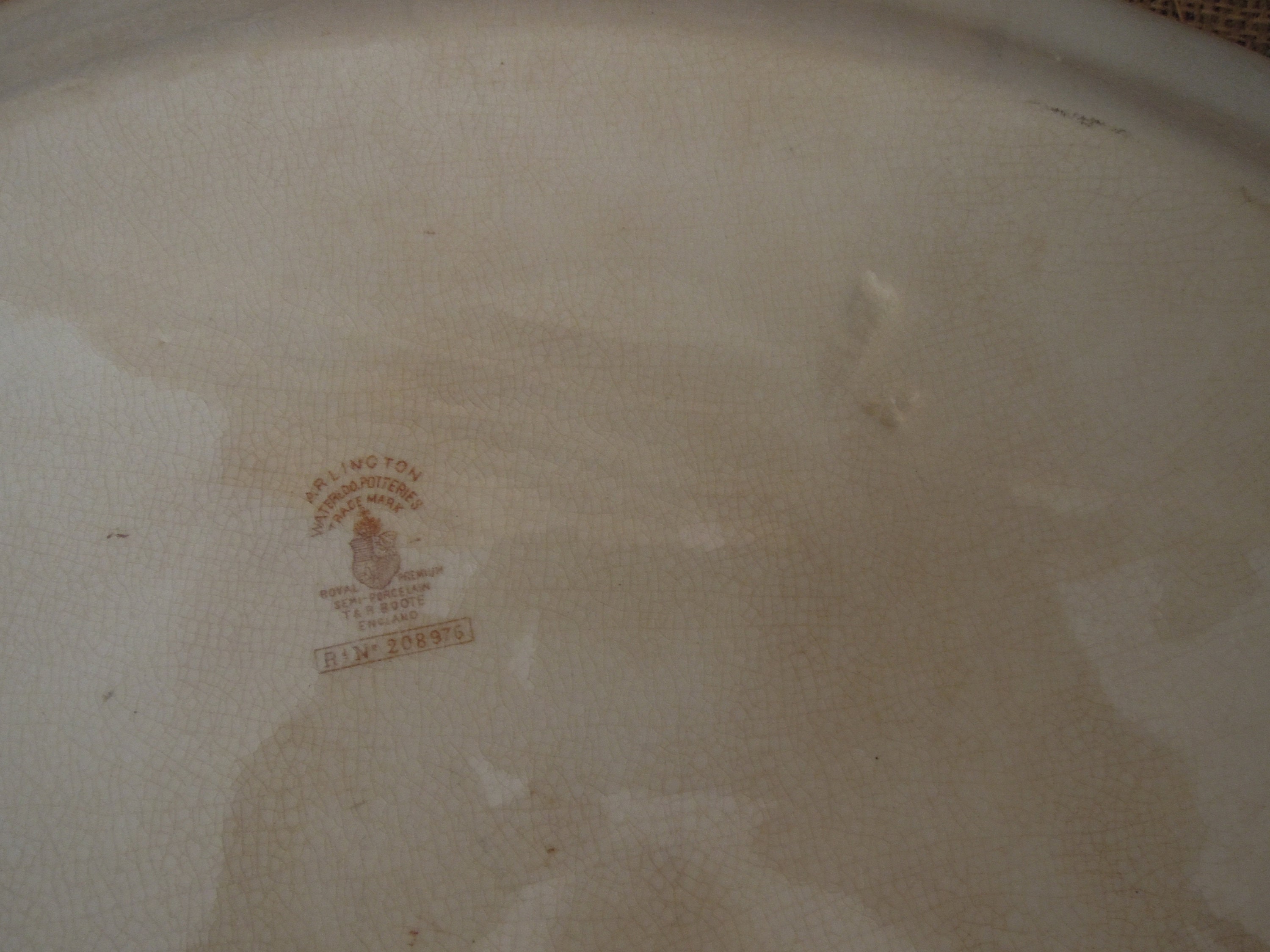 Vintage T & R Boote Platter / Arlington Waterloo Potteries / Brown ...