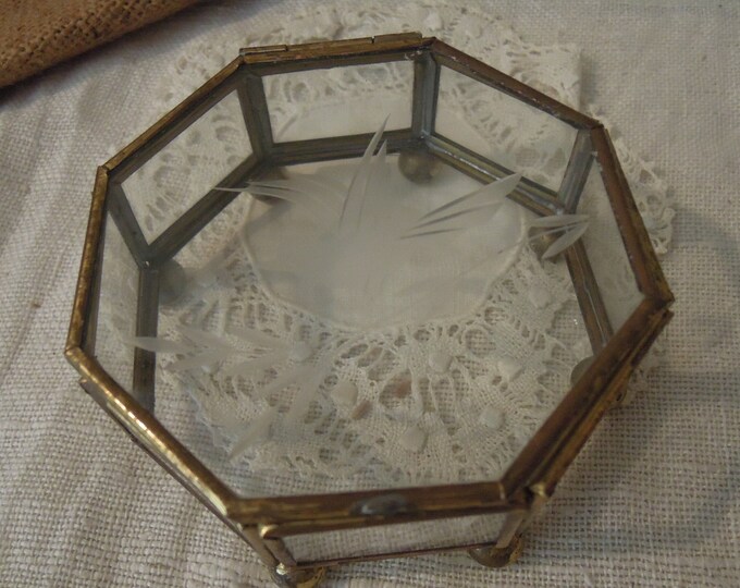 Vintage Brass Glass Box Glass Brass Display Box Vintage Display Case Small Shadow Box Etsy