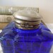 Vintage Glass Blue Ink Well / Square Ribbed Glass Inkwell - Etsy